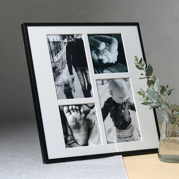 Fine Black Metal 4 Aperture Photo Frame - The Cotswold Company