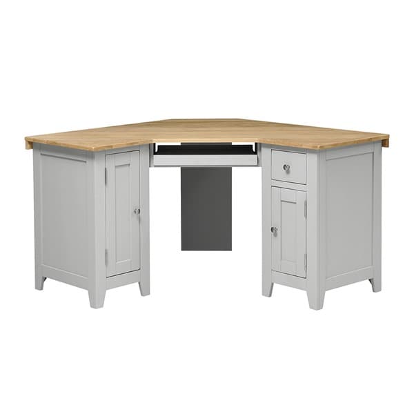 Chester Dove Grey Corner Desk - The Cotswold Company