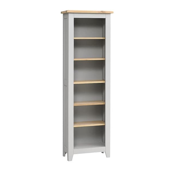Chester Dove Grey Tall Slim Bookcase - The Cotswold Company