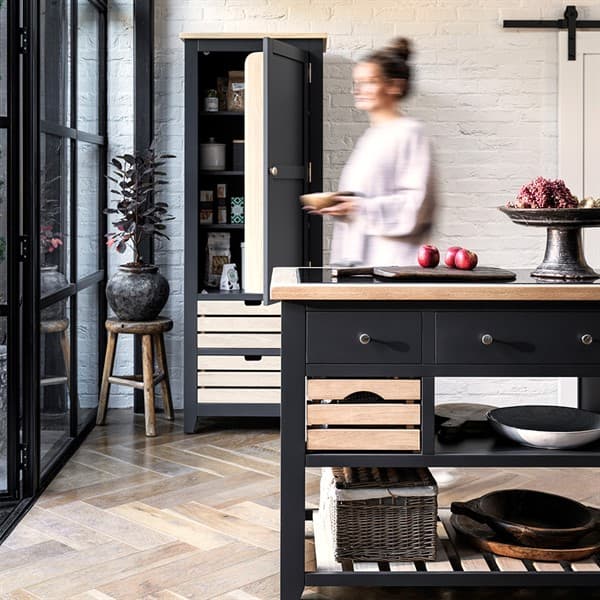Chester Charcoal Kitchen Island - The Cotswold Company